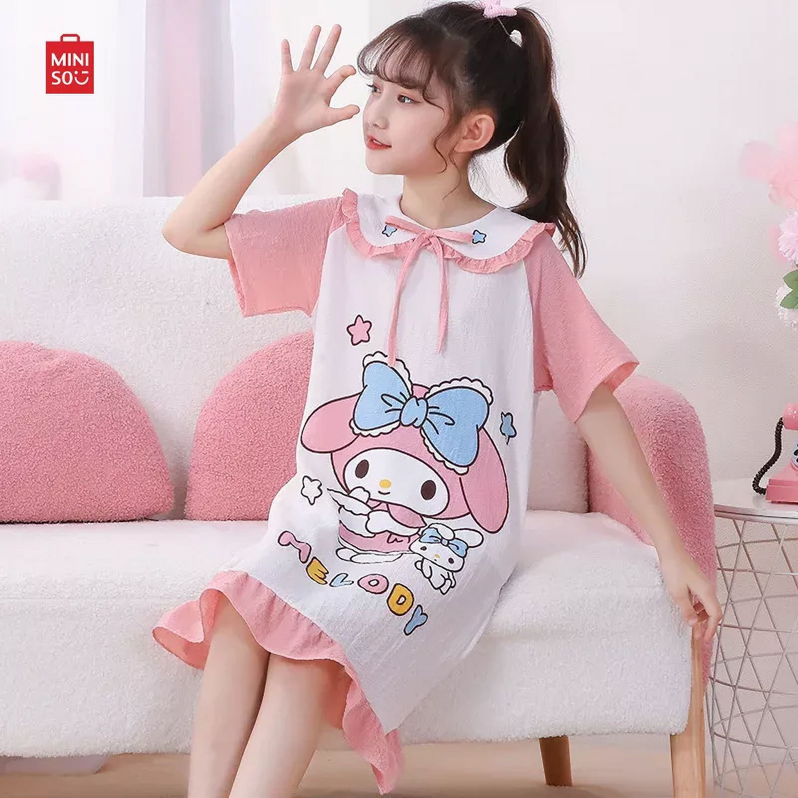 Miniso Summer Children's Pajamas Sets Anime My Melody Children Cardigan ...