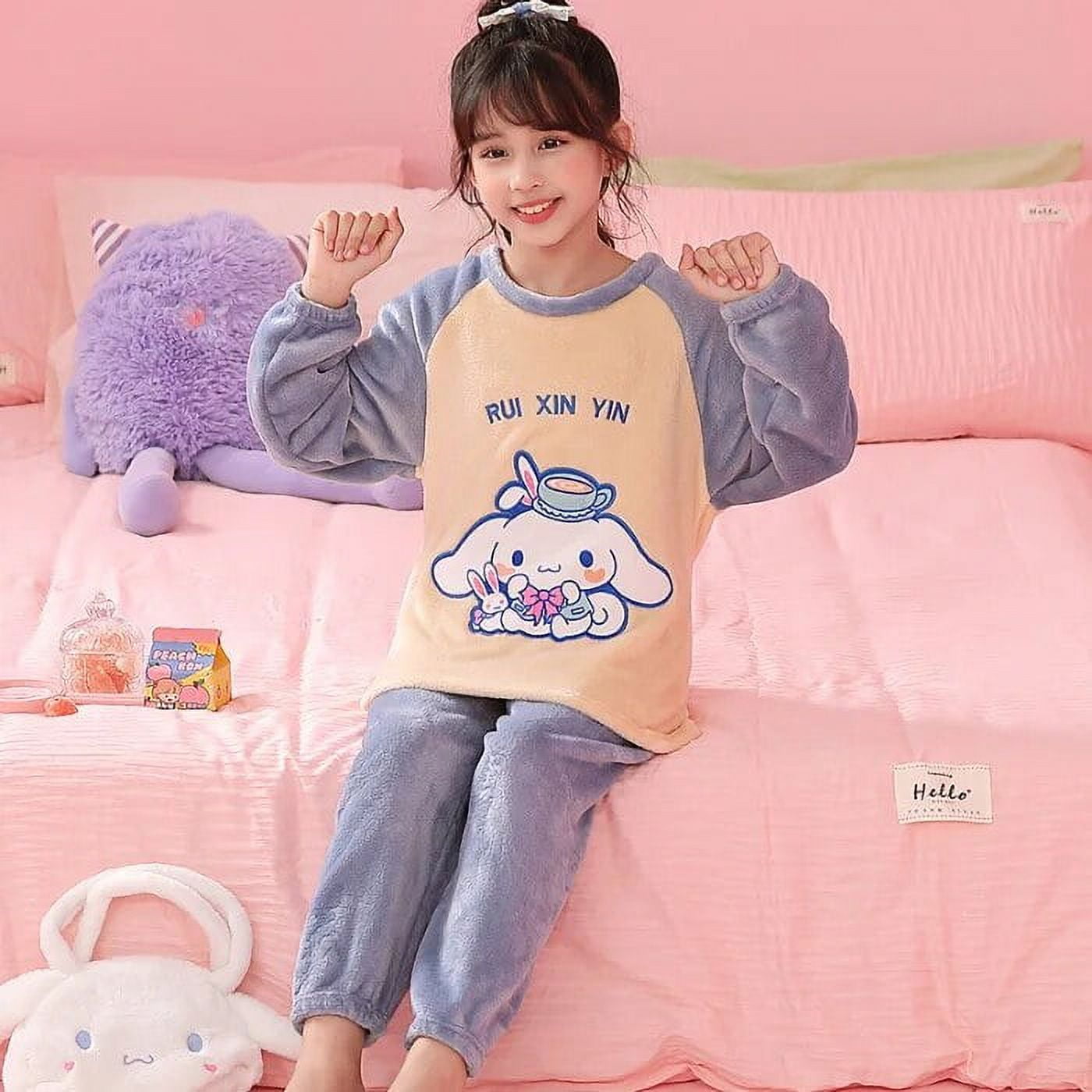 Miniso Winter Pajamas Set Kawaii Kuromi My Melody Cinnamoroll Children ...