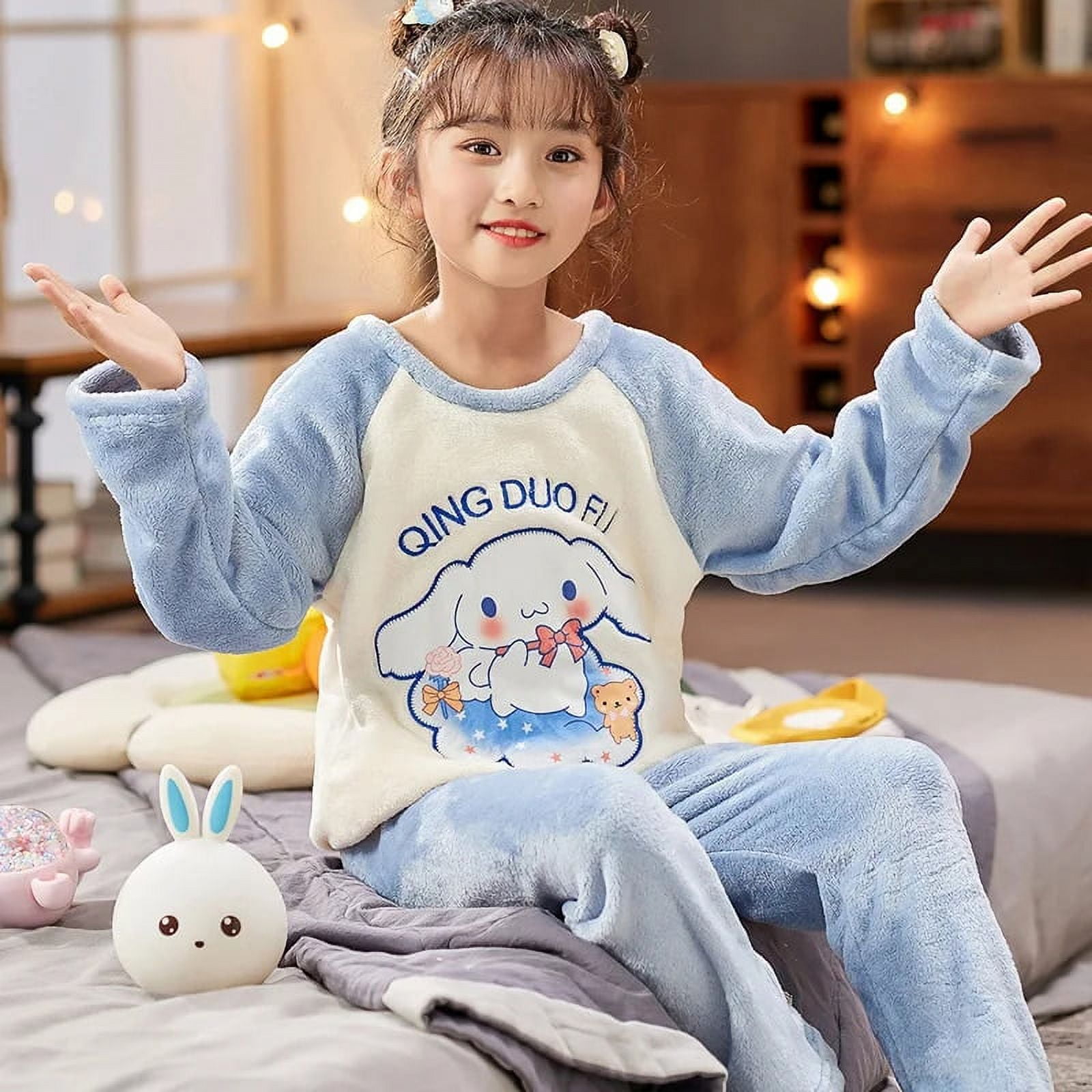 Miniso Winter Pajamas Set Kawaii Kuromi My Melody Cinnamoroll Children ...