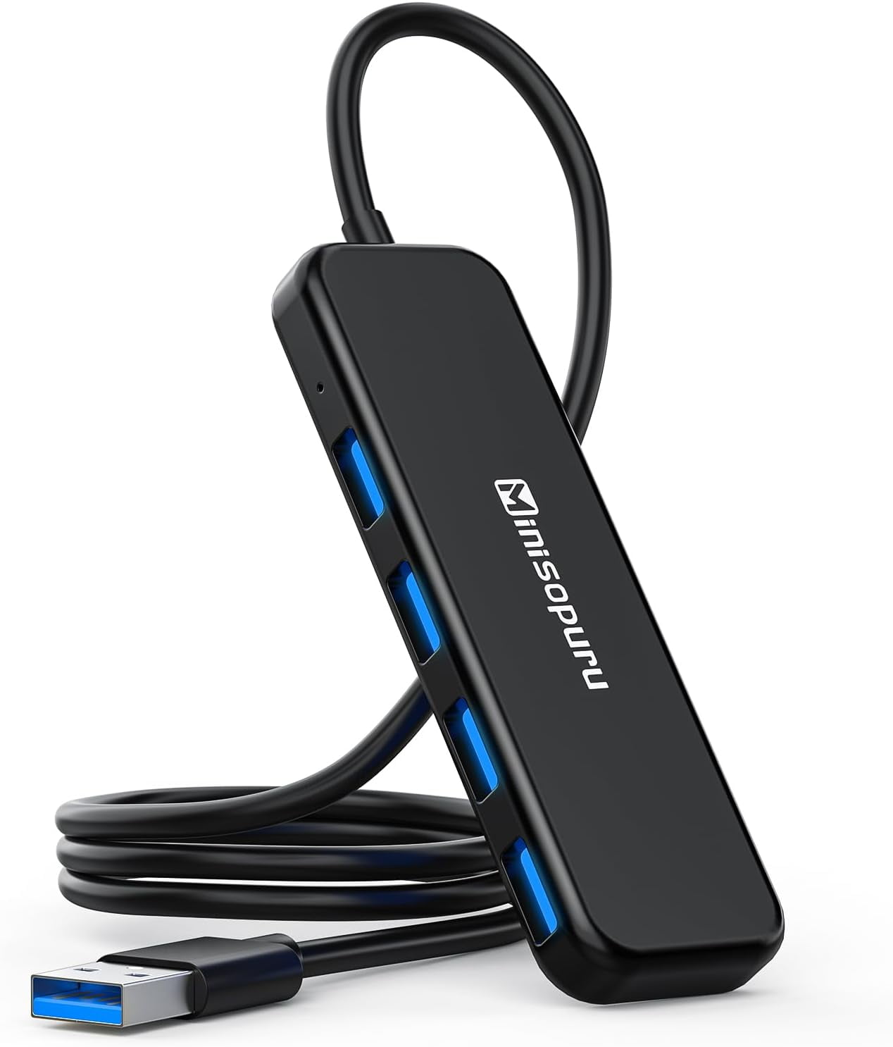 Minisopuru USB 3.0 Hub, USB Hub for Laptop with 1.8ft Extended Cable (Charging Not Supported), 4 ...