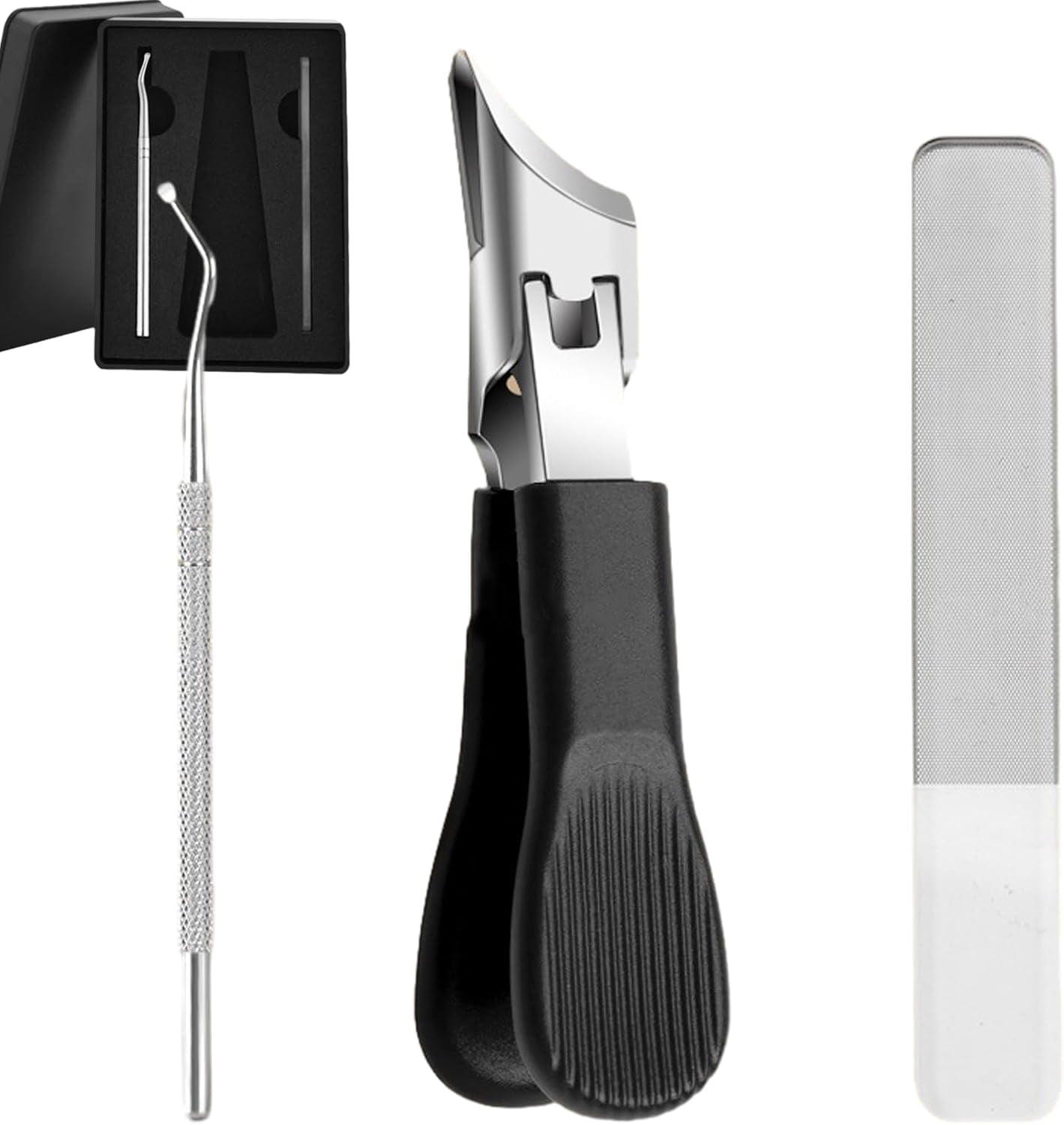 Minivana Nail Clippers, Green Nail Care Tool Set, Black Angled Nail ...