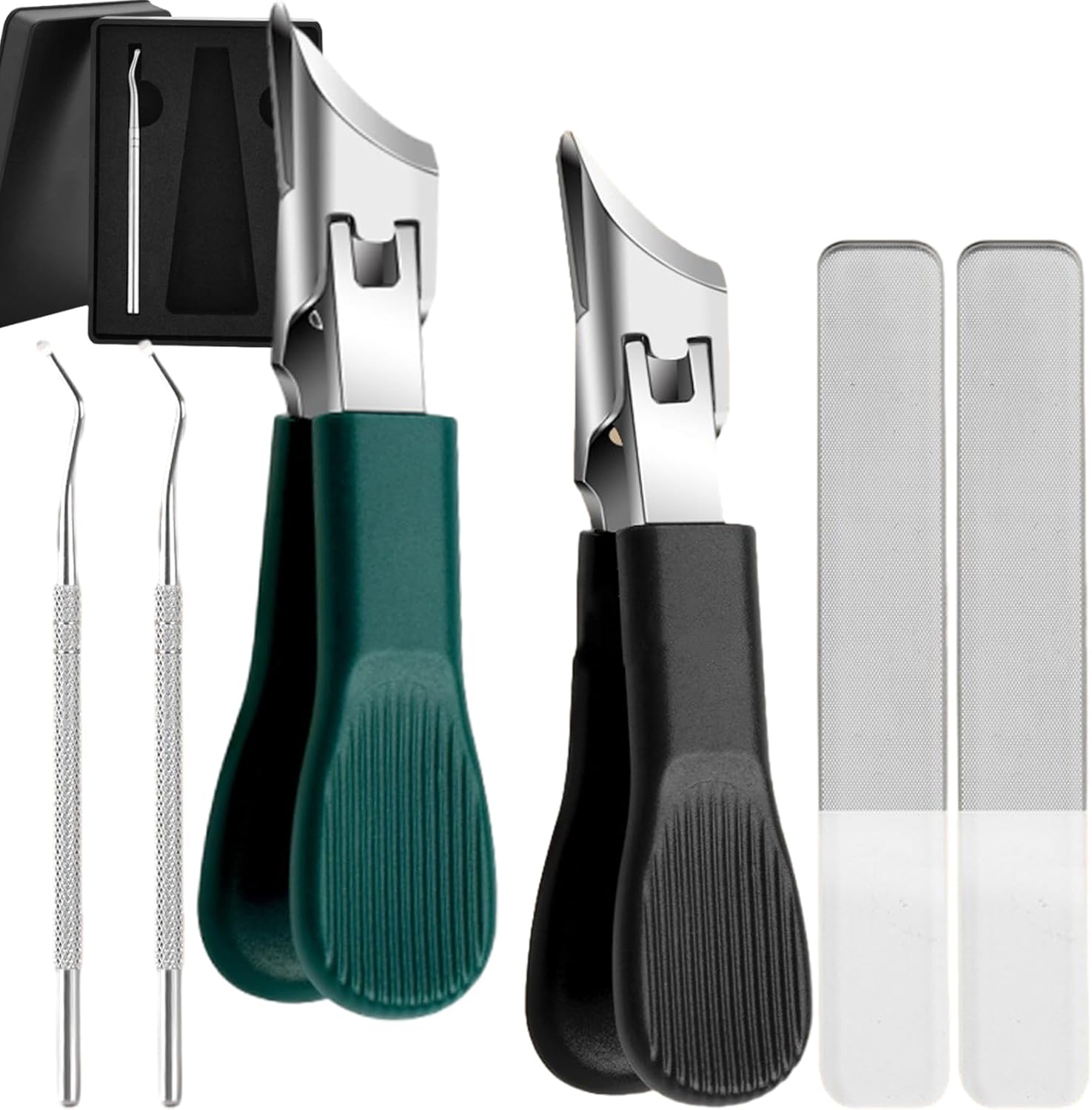 Minivana Nail Clippers, Wide Jaw Opening Anti-Splash Slanted Nail ...