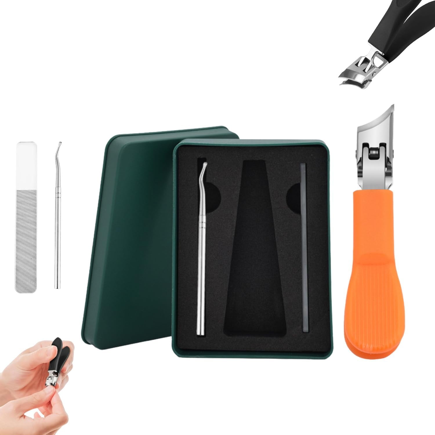 Minivana Nail Clippers, Wide Jaw Opening Anti-Splash Slanted Nail ...