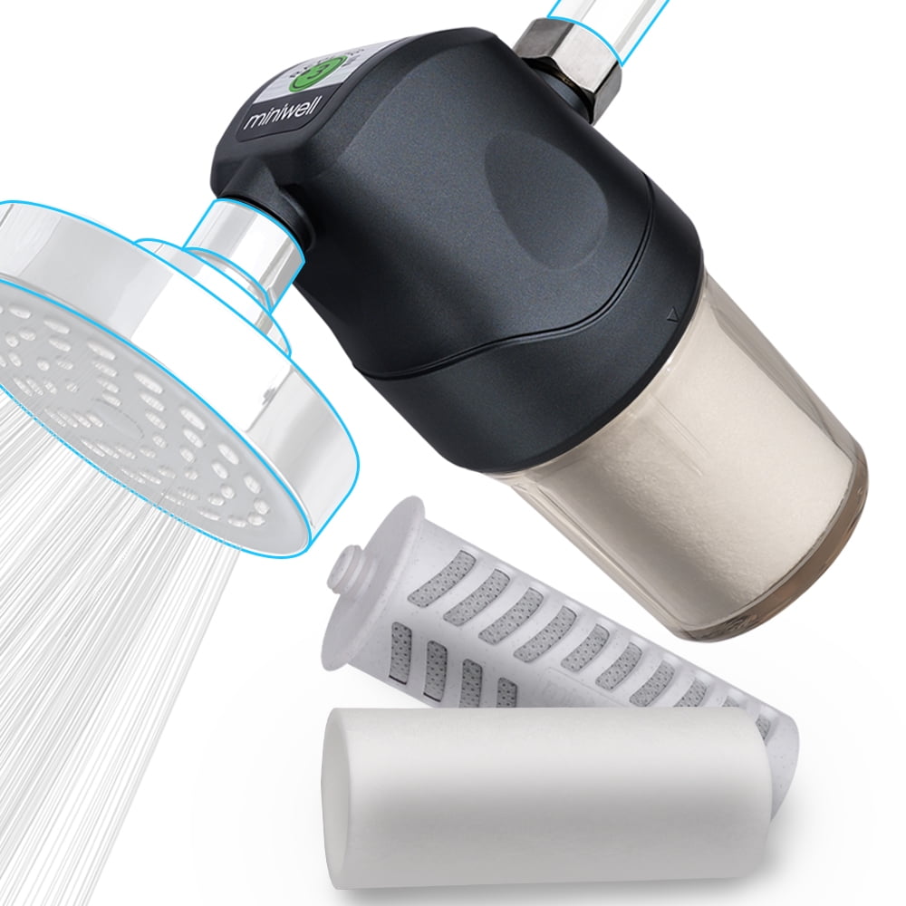Miniwell Shower Filter System L700 - Water Purifier & Softener - Removes Hard Water, Chlorine ...