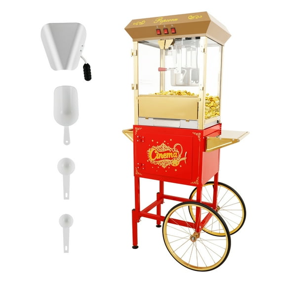 Miniyam 16 Oz Commercial Popcorn Machine with Cart, High-Power 850W ...