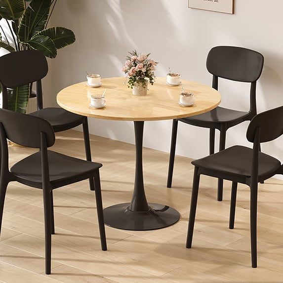 Miniyam 23.6" Round Dining Table, Small Wood Breakfast Table for ...