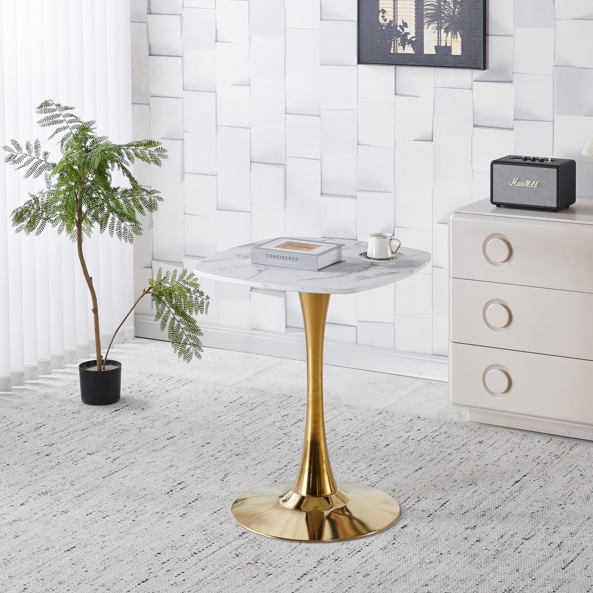 Miniyam 23.6" Square Dining Table, Small Wood Breakfast Table for ...