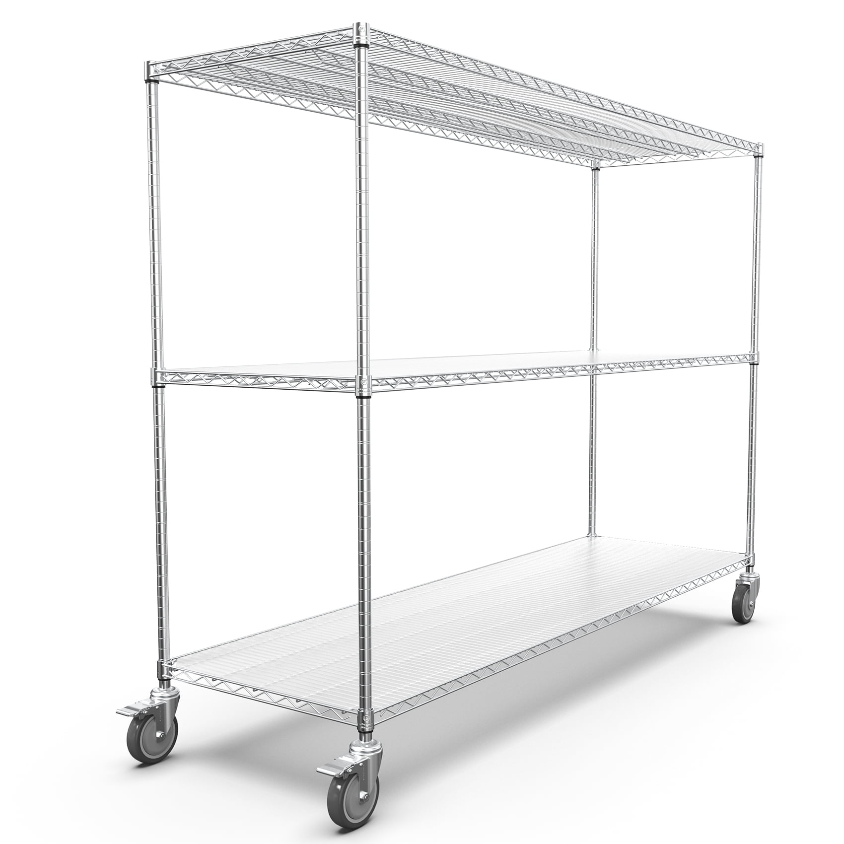 Miniyam 2400 LBS NSF 3 Tier Standing Shelf Units, Heavy Duty Adjustable ...