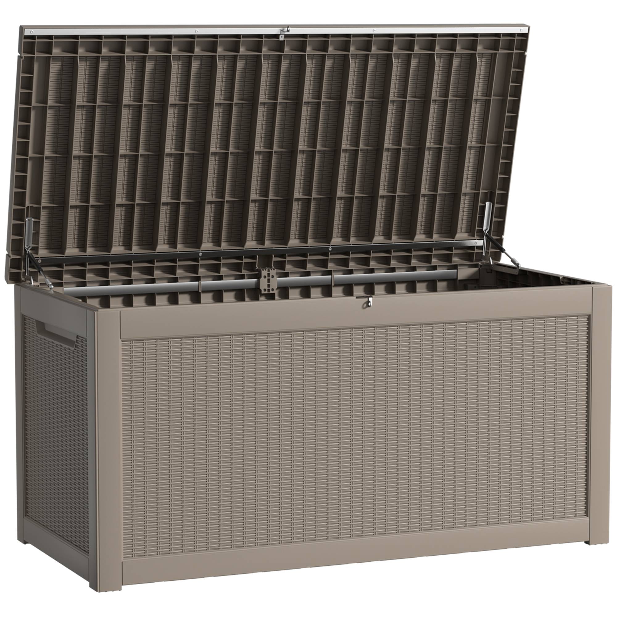Miniyam 260 Gallon Resin Deck Box, Outdoor Storage Box, Gardening Tools ...