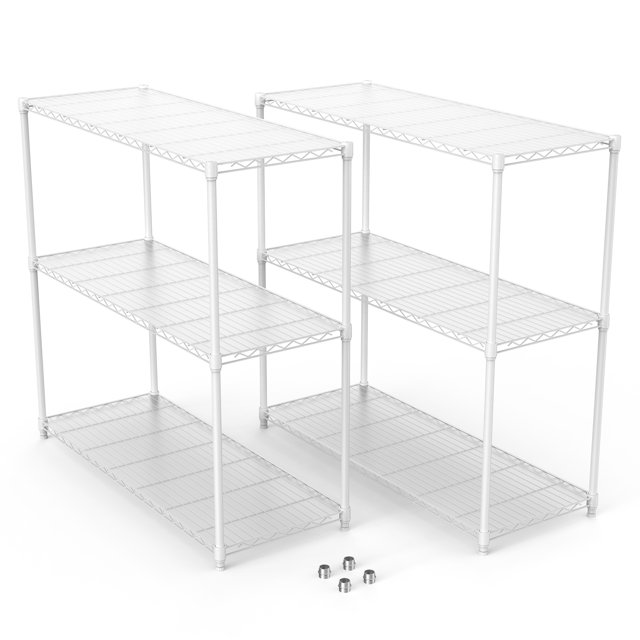 Free Shipping! Miniyam 3 Tier Adjustable Steel Shelving Unit, 2 Pack ...