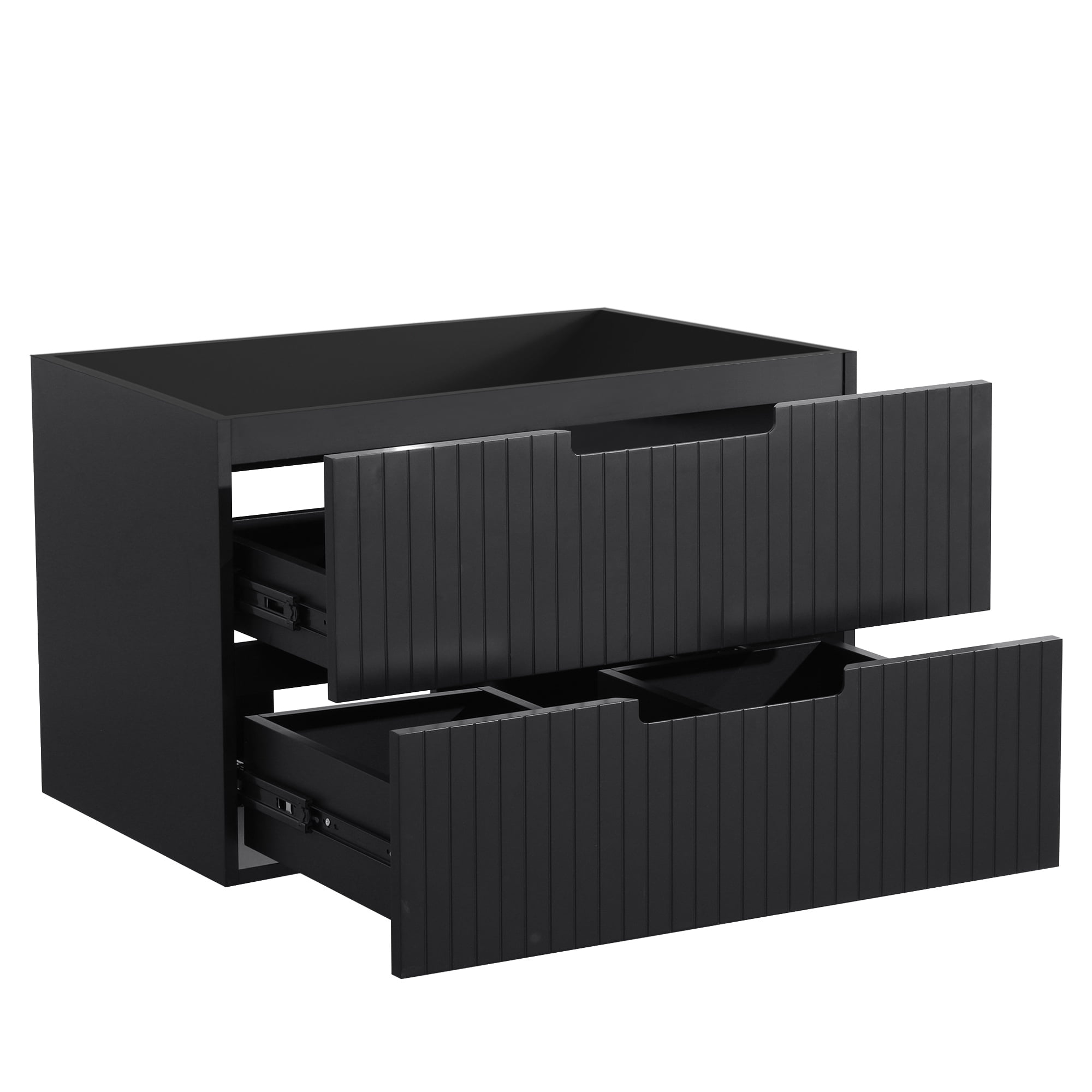 Miniyam 30" Wall Mounted Bathroom Vanity Base with Two Soft Close ...