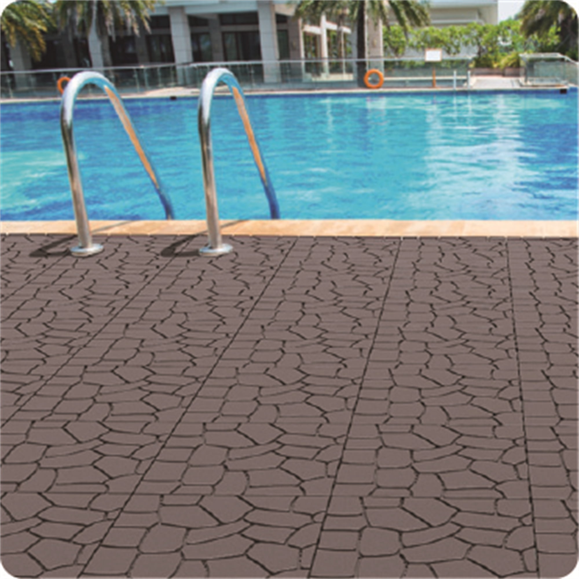 Miniyam 44 Pcs 12"x12" Interlocking Deck Tiles, Rubber Flooring, Patio ...