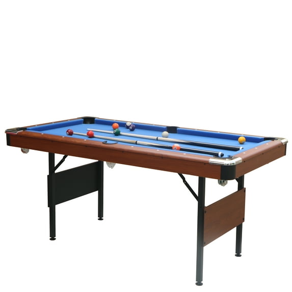 Miniyam 5.5ft Folding Pool Table, Portable Billiards Game Table with ...