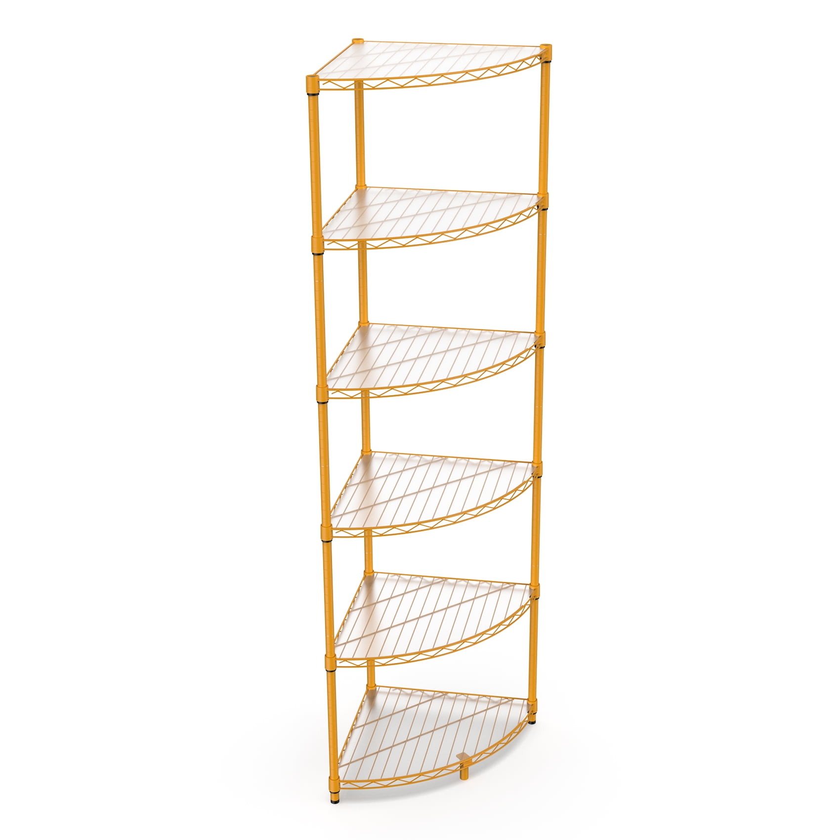 Miniyam 6 Tier NSF Metal Corner Shelf Wire Shelving Unit, Adjustable ...