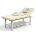 Miniyam 80" Beige Gray Heavy Duty Massage Table Metal Frame PU Leather ...