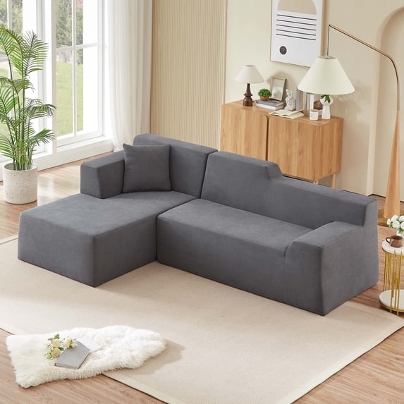 Miniyam 96" Compression-Packed L-Shaped Sectional Sofa – Easy Delivery ...