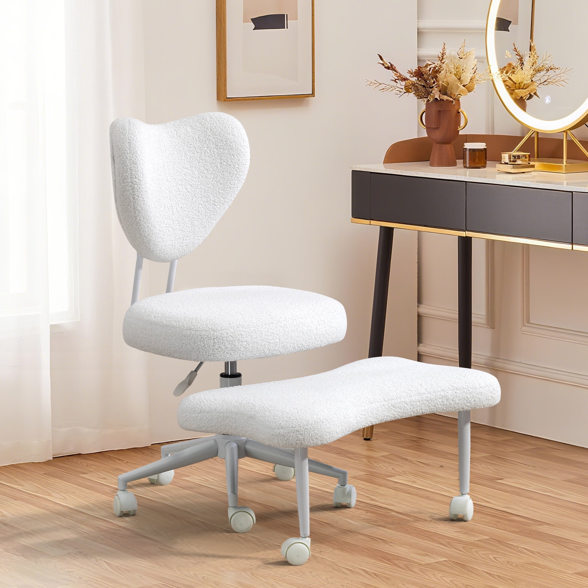 Miniyam Ergonomic Cross-Legged Swivel Chair with Adjustable Height ...