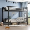 CZBZ Full Over Full Castle Bunk Bed with Slide, Wood Bunk Bed with 2 ...