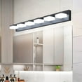 Miniyam LED Bathroom Vanity Light, 6-Light Black Wall Fixture with ...