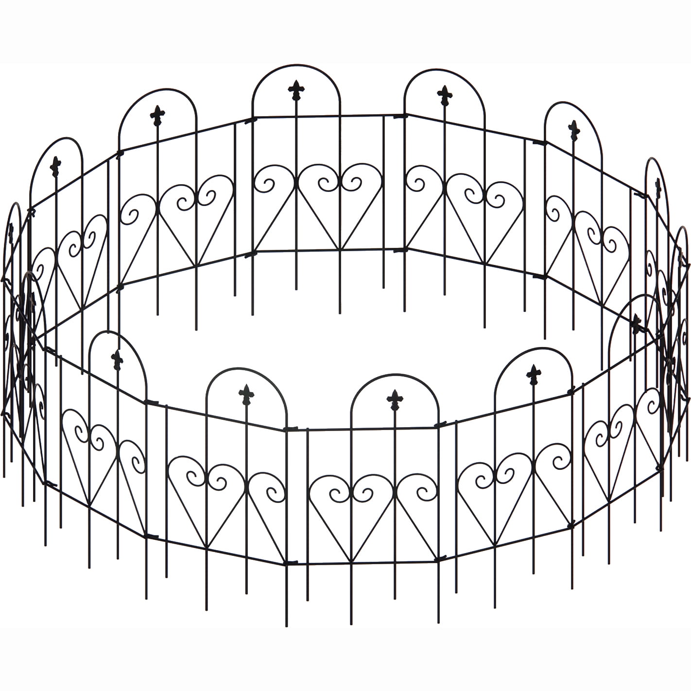 Miniyam Metal Garden Fence, Rustproof, 14 Packs, Pet Barrier, Outdoor ...