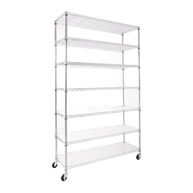 Miniyam NSF 7 Tier Wire Shelving Unit, 2450lbs Heavy Duty Storage Rack ...