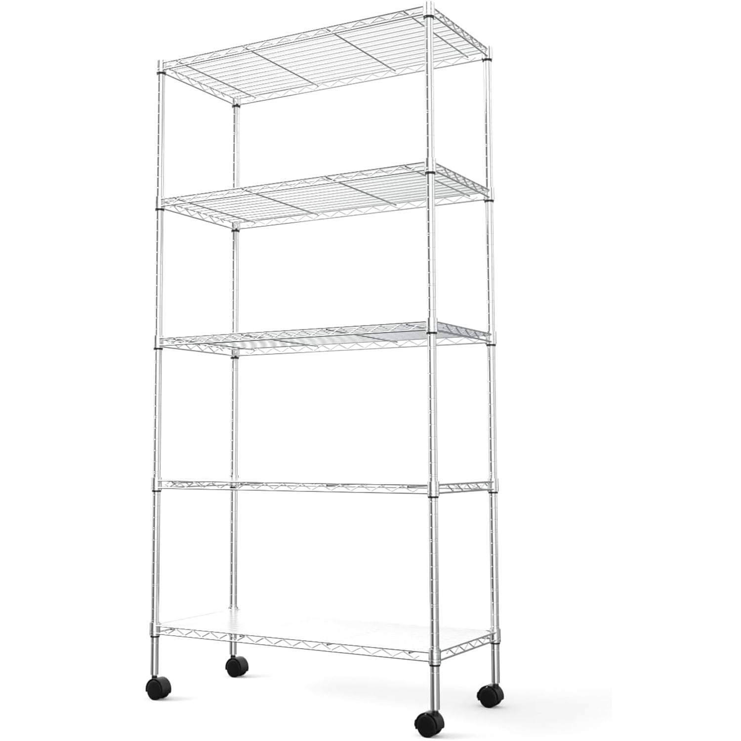 Miniyam NSF Wire Shelving Unit, 5 Tier 750lbs Capacity Storage ...