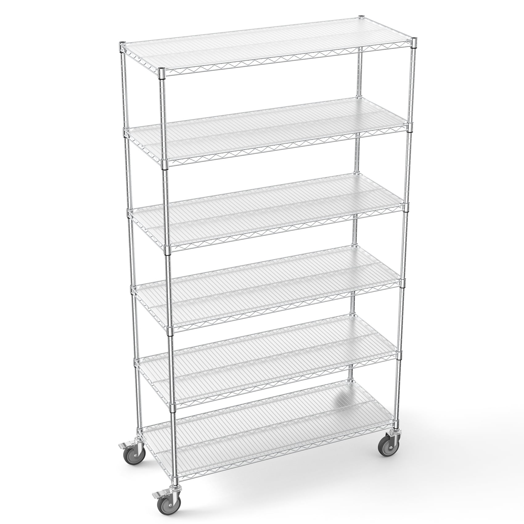 Miniyam NSF Wire Shelving Unit, 6 Tier 6000lbs Adjustable Storage Rack ...