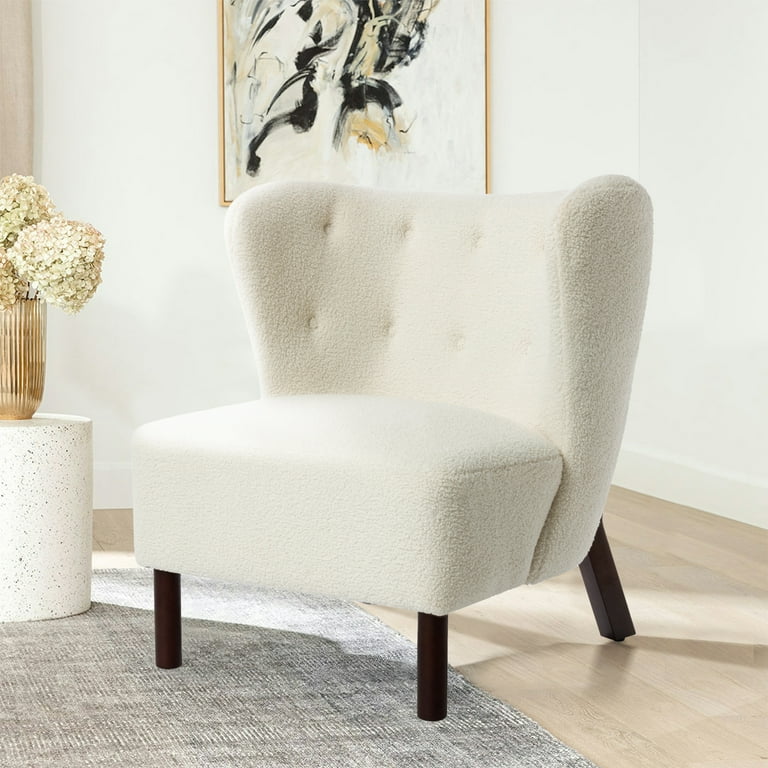 Accent chairs for small spaces upholstered armless accent fabric chair with wood legs store