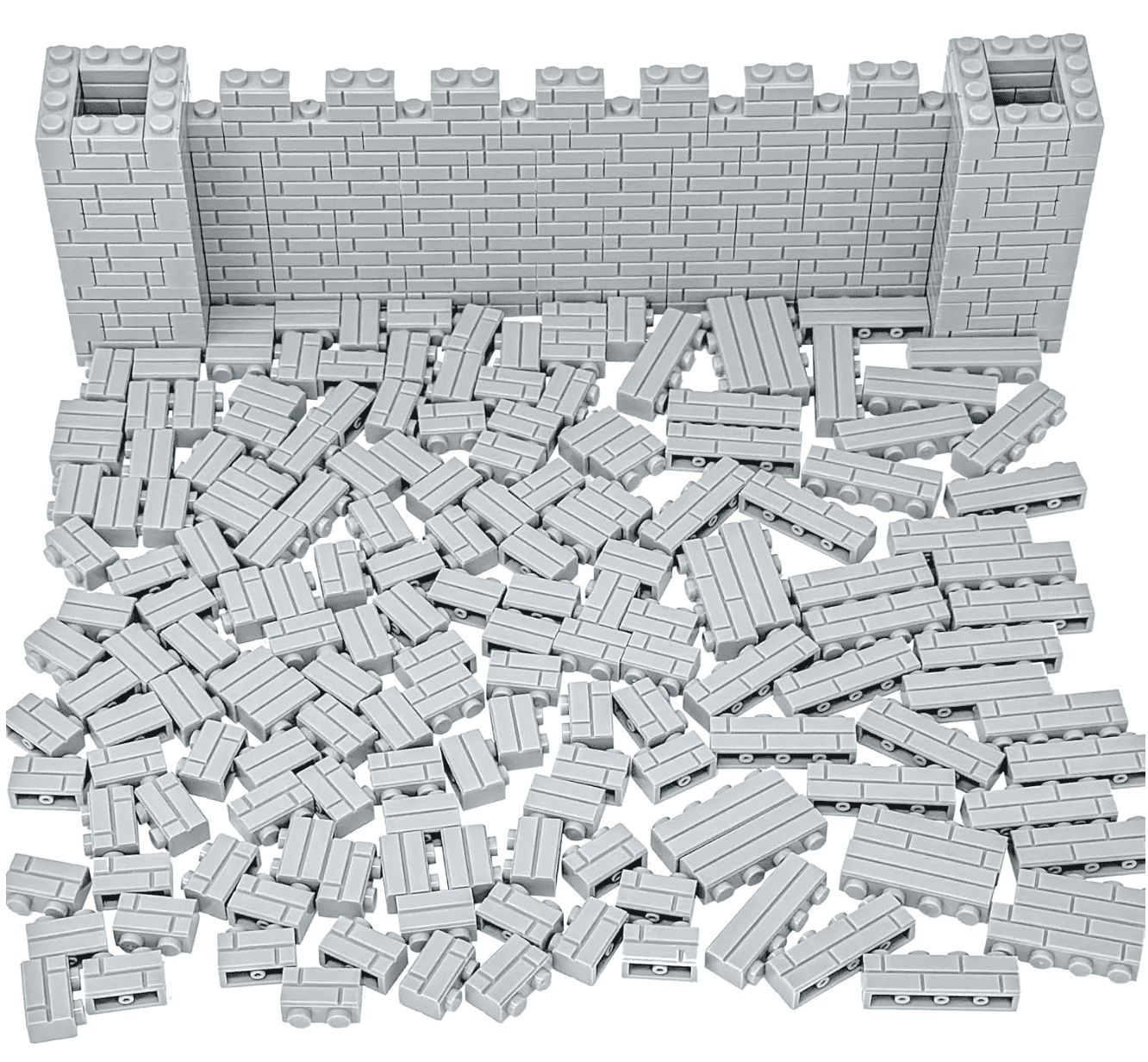 Minizfigs 265 Pieces Light Gray Masonry Profile Bricks Set Building ...