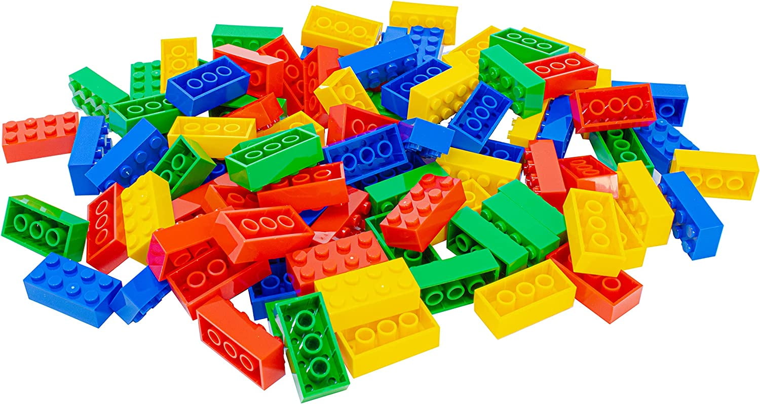 Minizfigs Classic 2x4 Building Brick Play Set - 100 pcs - Compatible ...