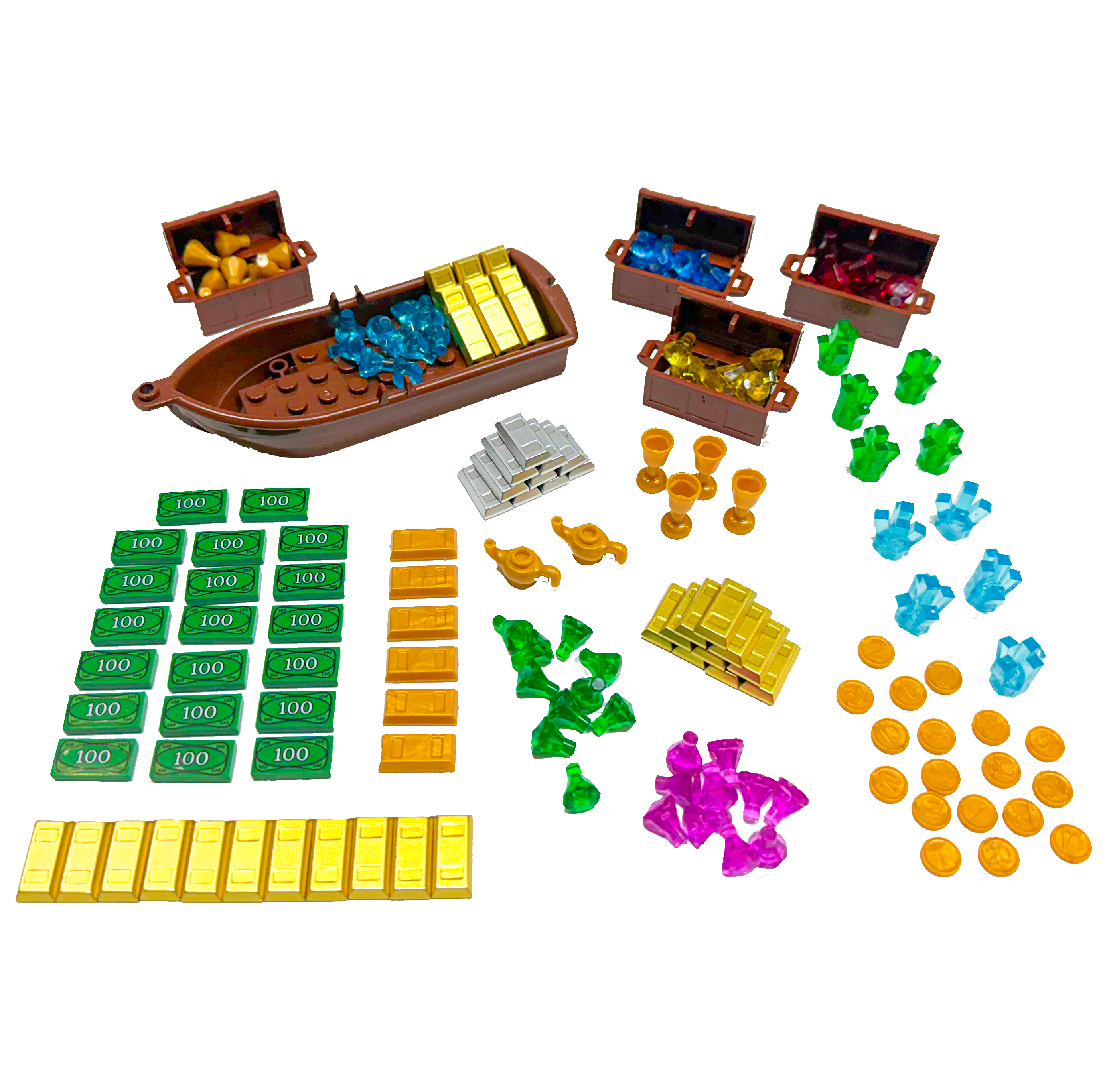 Minizfigs Treasure Accessories Building Blocks Set Money, Jewel, Gems ...
