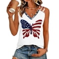 Minjewel 4th of July Tank Tops for Women - V Neck Casual Patriotic ...
