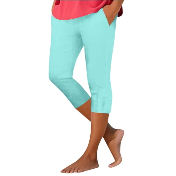 Minjewel Capri Pants for Women - Casual Stretch High Waist Abdominal ...