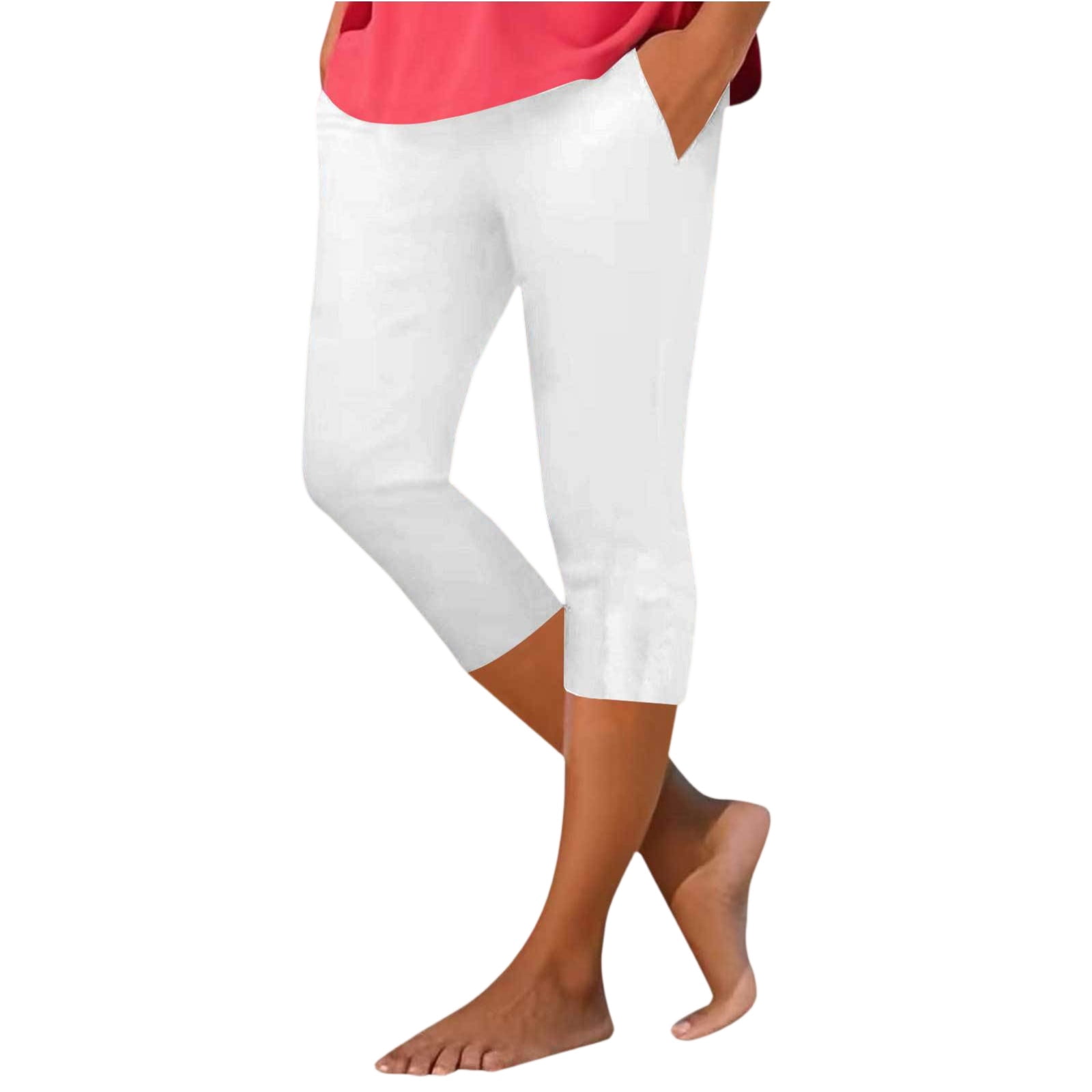 Minjewel Capri Pants for Women - Casual Stretch High Waist Abdominal ...