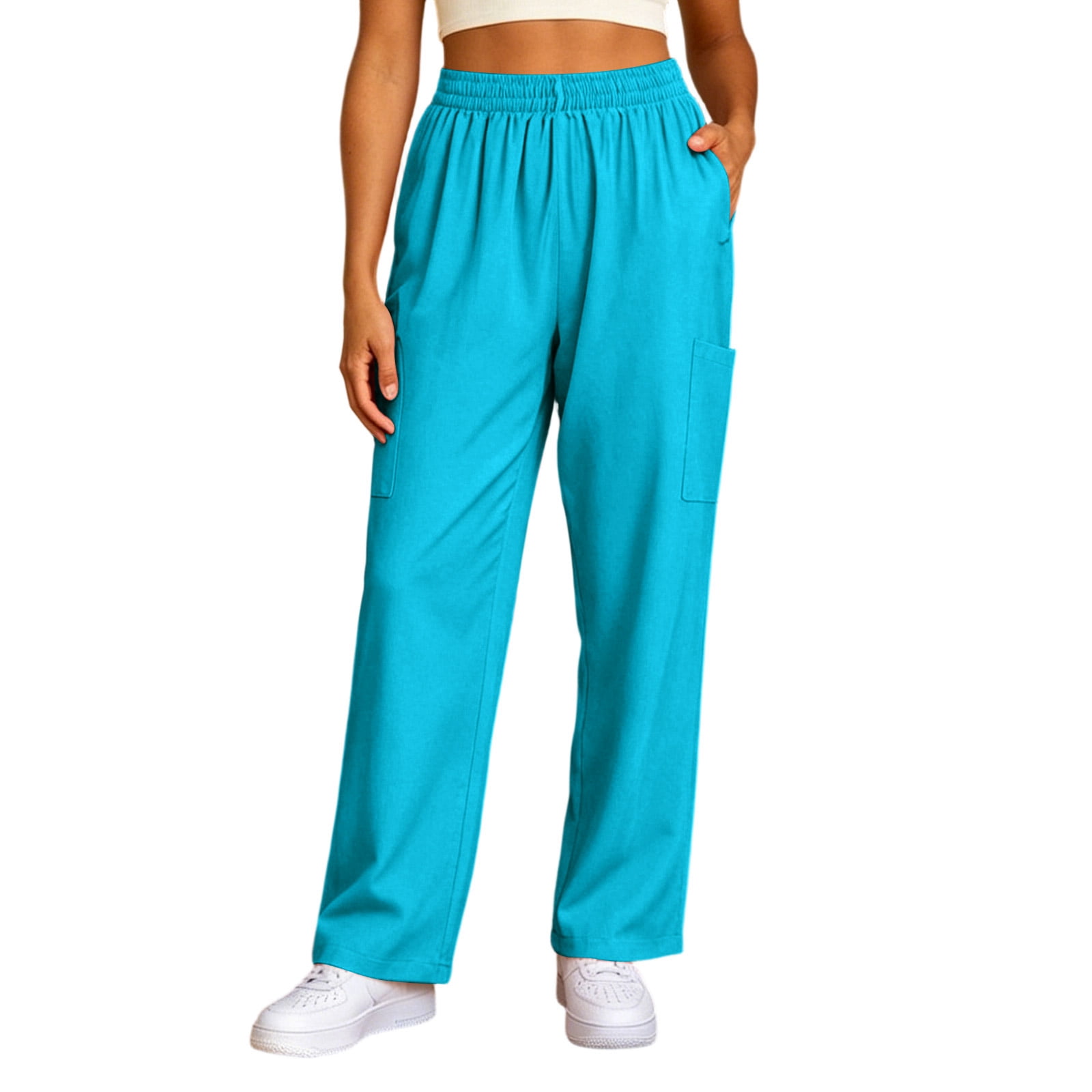 Minjewel Pants for Women - Fashionable Casual Solid Color Long Pants ...