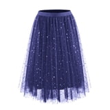 MinjewelWomens Sequin Skirt Puff Elastic Waist Midi Skirt, Glitter ...