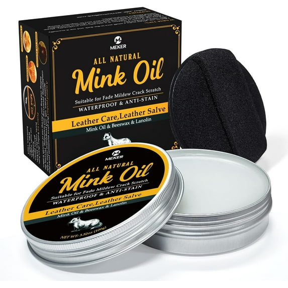 Mink Oil for Leather Boots, Leather Conditioner and Cleaner 3.52 oz-All ...