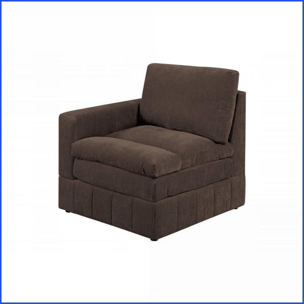 Mink Suede Modular One-Arm Sectional Chair - Plush Triple-Layer ...