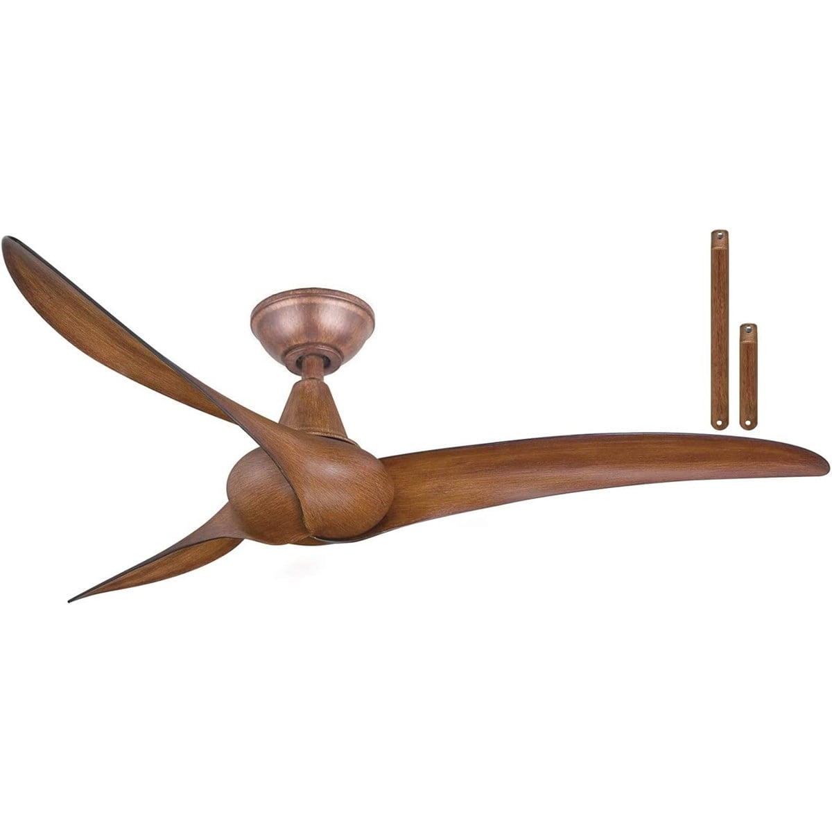 Minka-Aire 52" Wave Ceiling Fan, 3 Blades, Distressed Koa Finish with ...