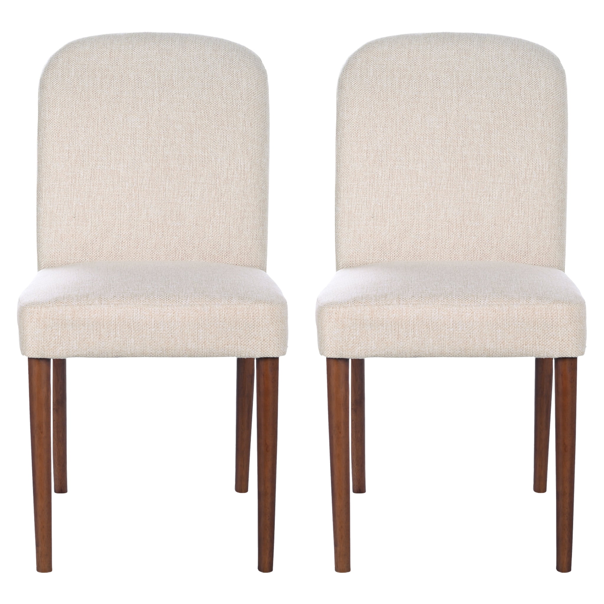 Minka Japandi Style Solid Wood Beige Fabric Upholstered Comfort Dining ...