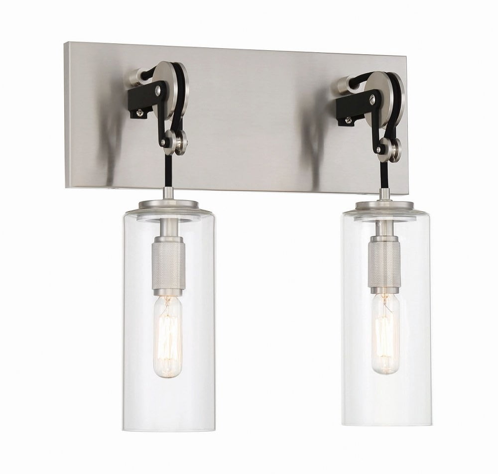 Minka Lavery Pullman Junction 12 3/4"H Brushed Nickel 2-Light Wall ...