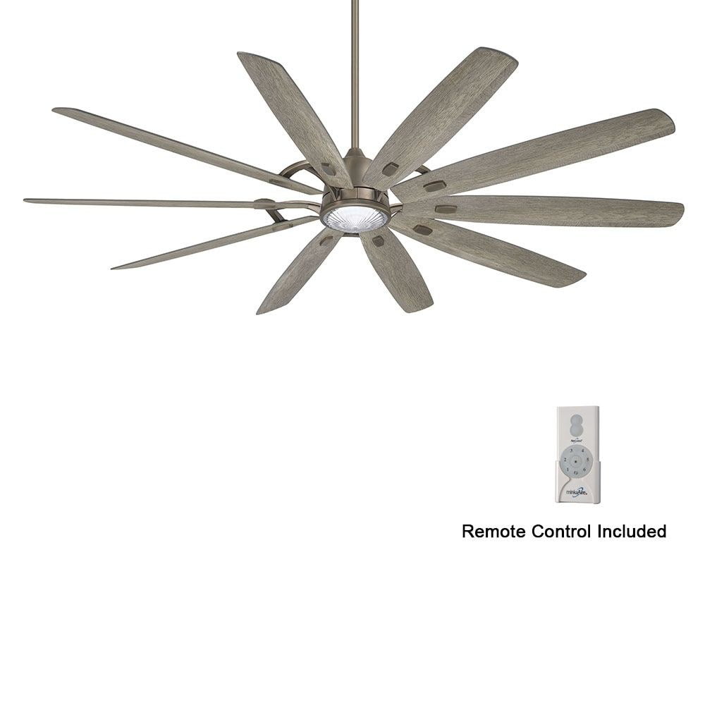 84 Inch 10 Blade Ceiling Fan With Light Kit-Burnished Nickel Finish ...