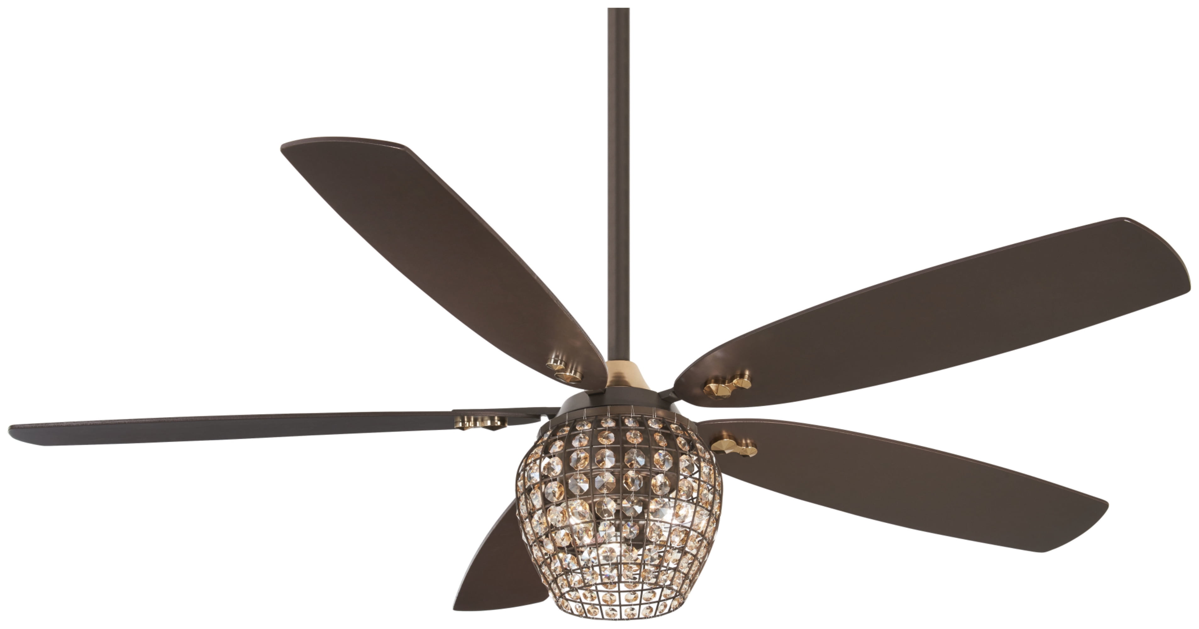 Minkaaire Bling Bling 56" 5 Blade Indoor Led Ceiling Fan - Bronze ...