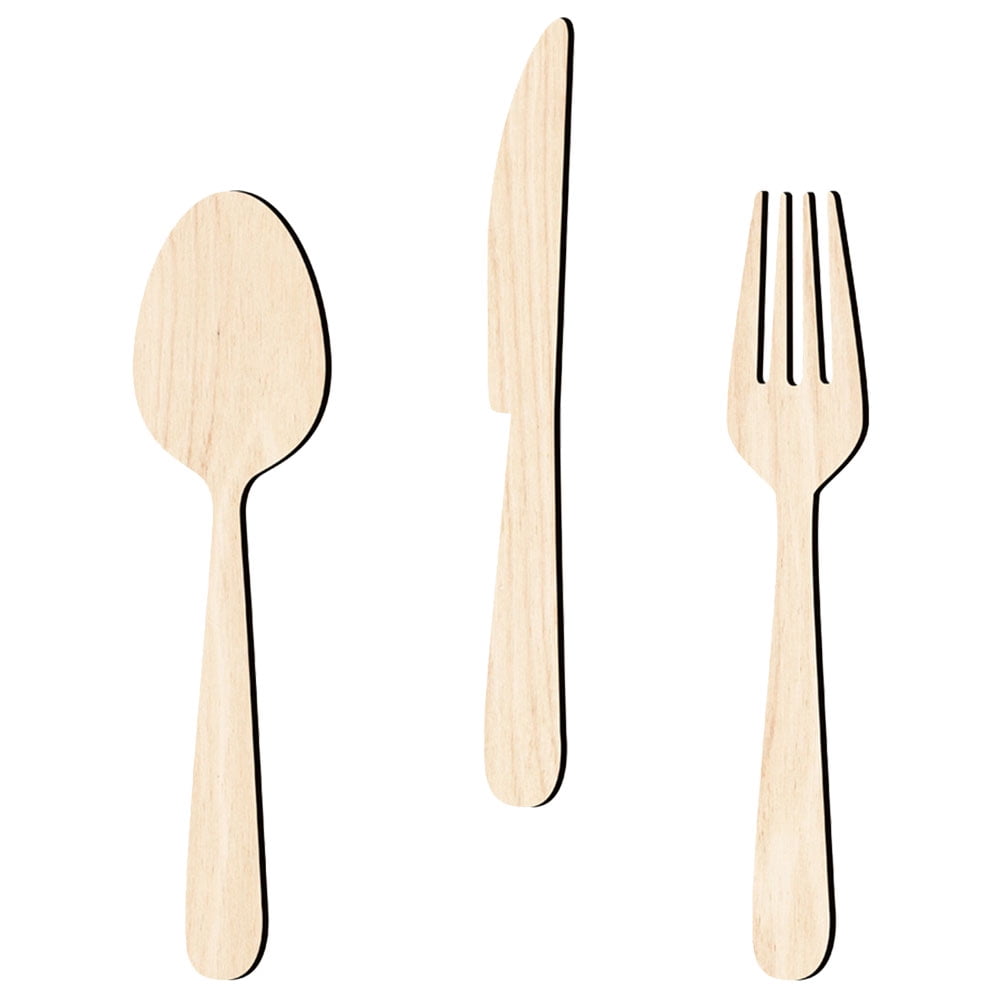 Minkissy 1 Set Beige Wooden Utensils Sign for Rustic Kitchen and Dining ...