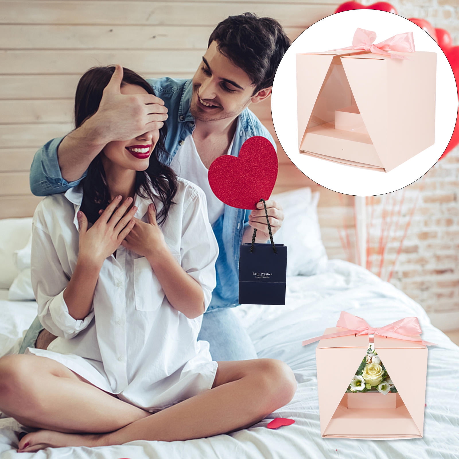 Minkissy Flower Box Pink 1 Set Rose Box Empty - Walmart.com