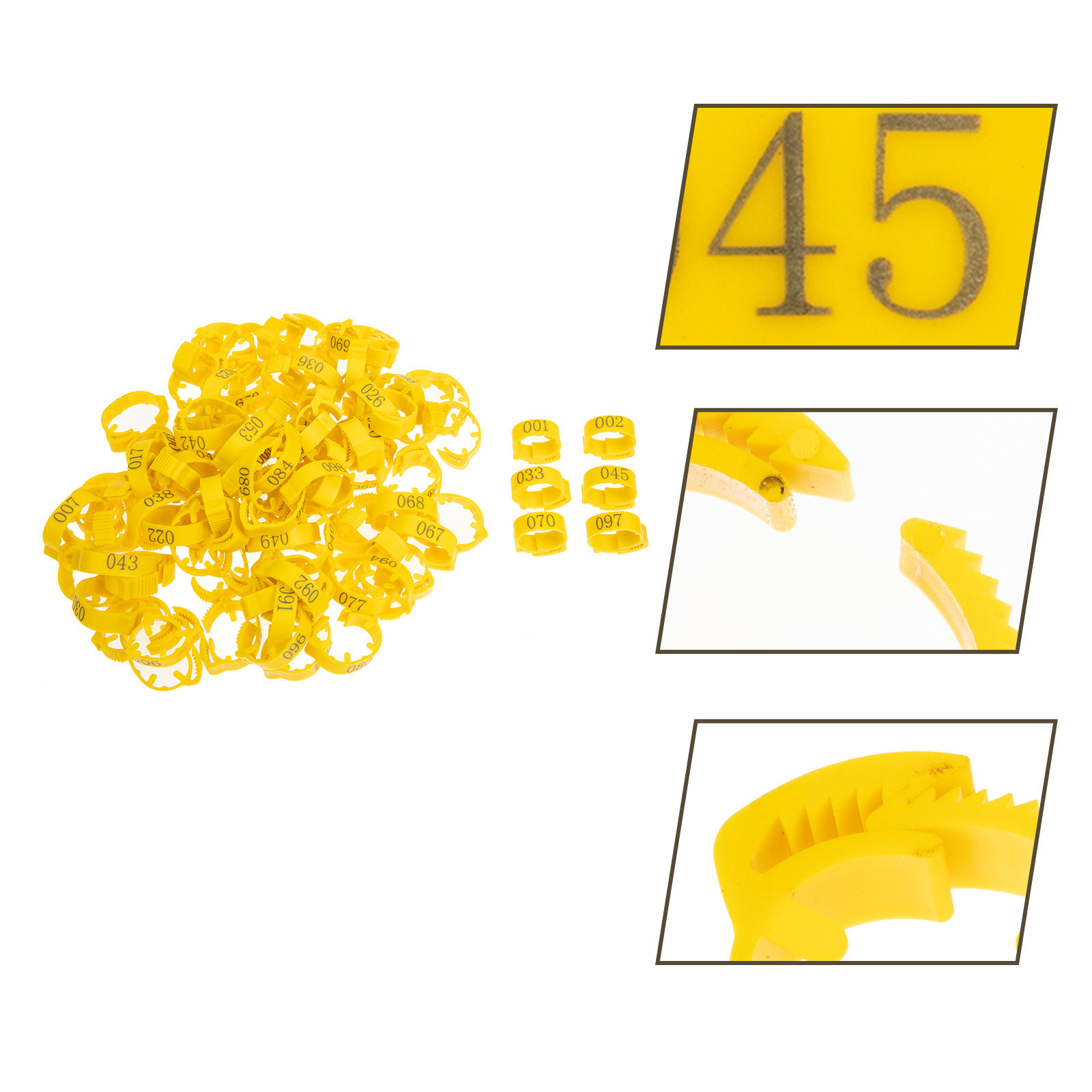 Minkissy 100Pcs Poultry Identification Rings Plastic Tags For ...