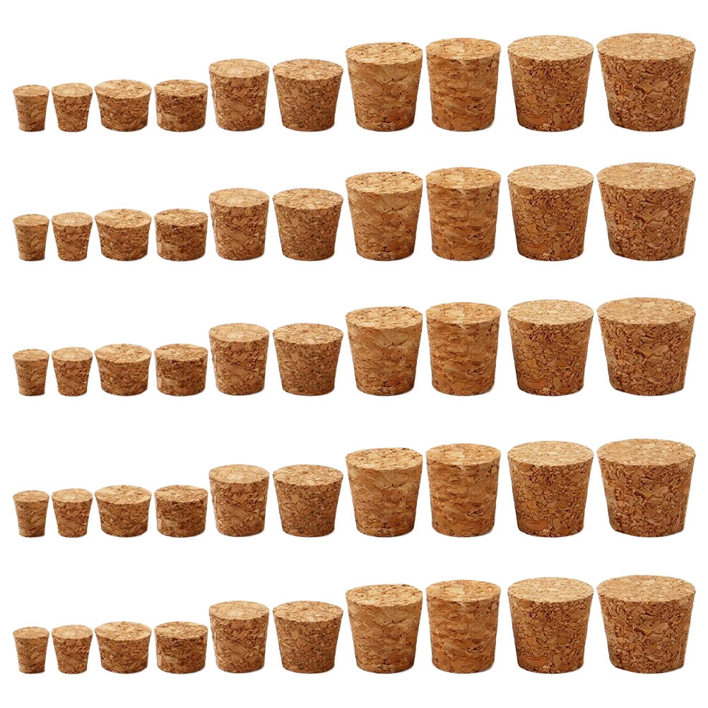 Minkissy 100Pcs Khaki Color Wooden Bottle Plug Wine Cork for Home ...