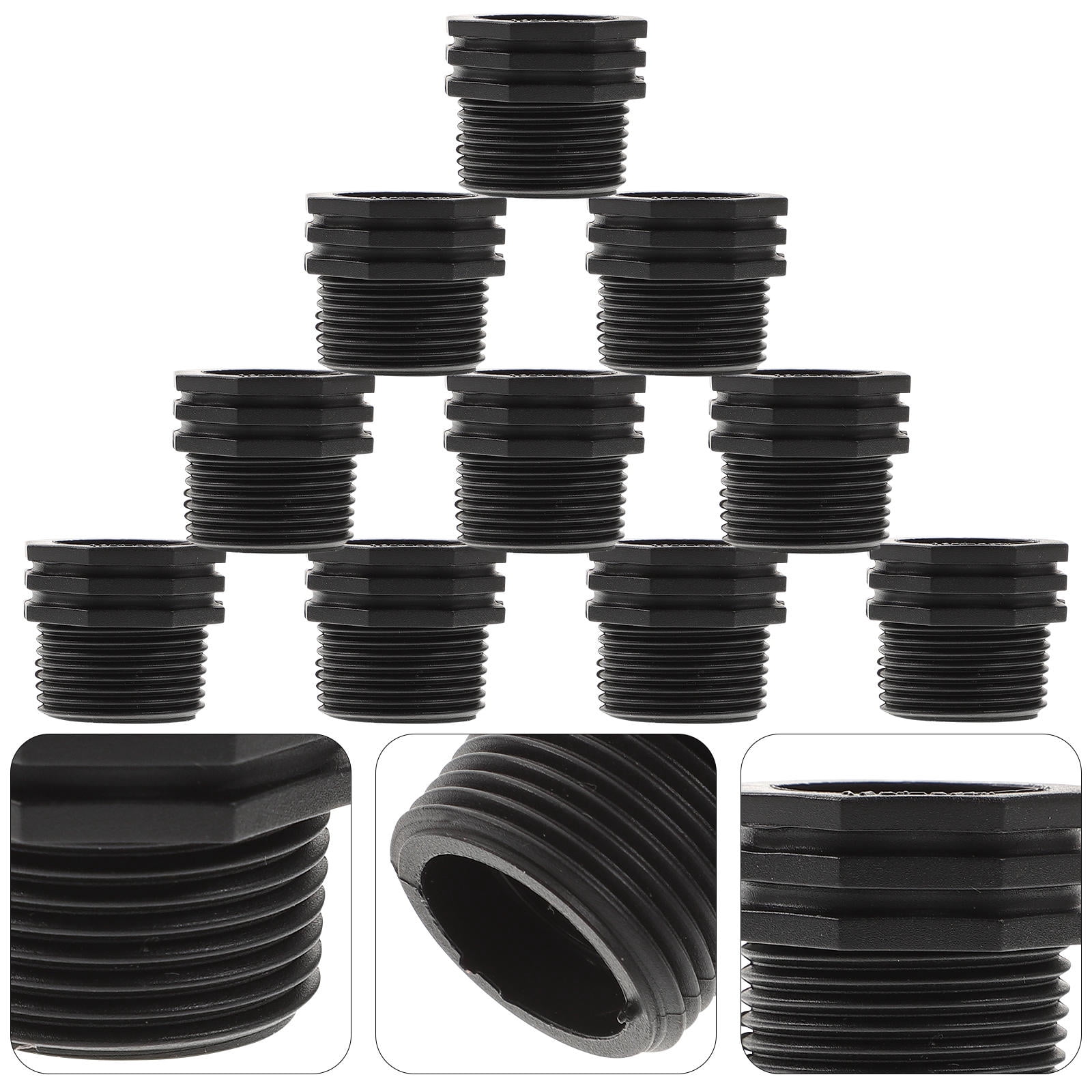Minkissy 10Pcs Bulkhead Water Tank Connector Black PP Material for ...