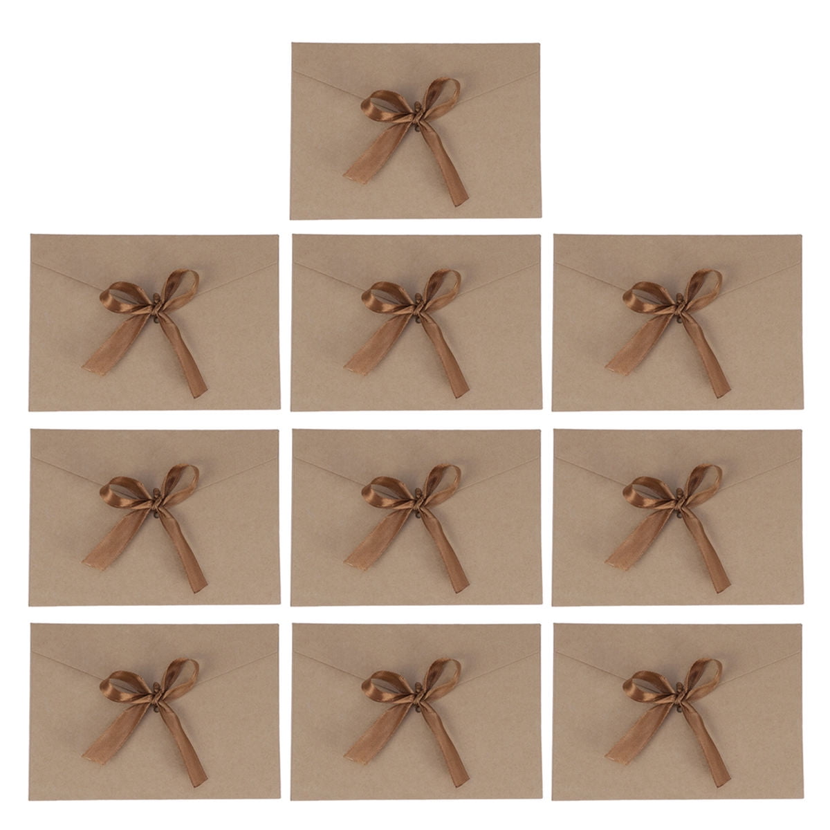 Minkissy 10Pcs Natural Paper Bow Envelopes Classic Flap Khaki Color for ...