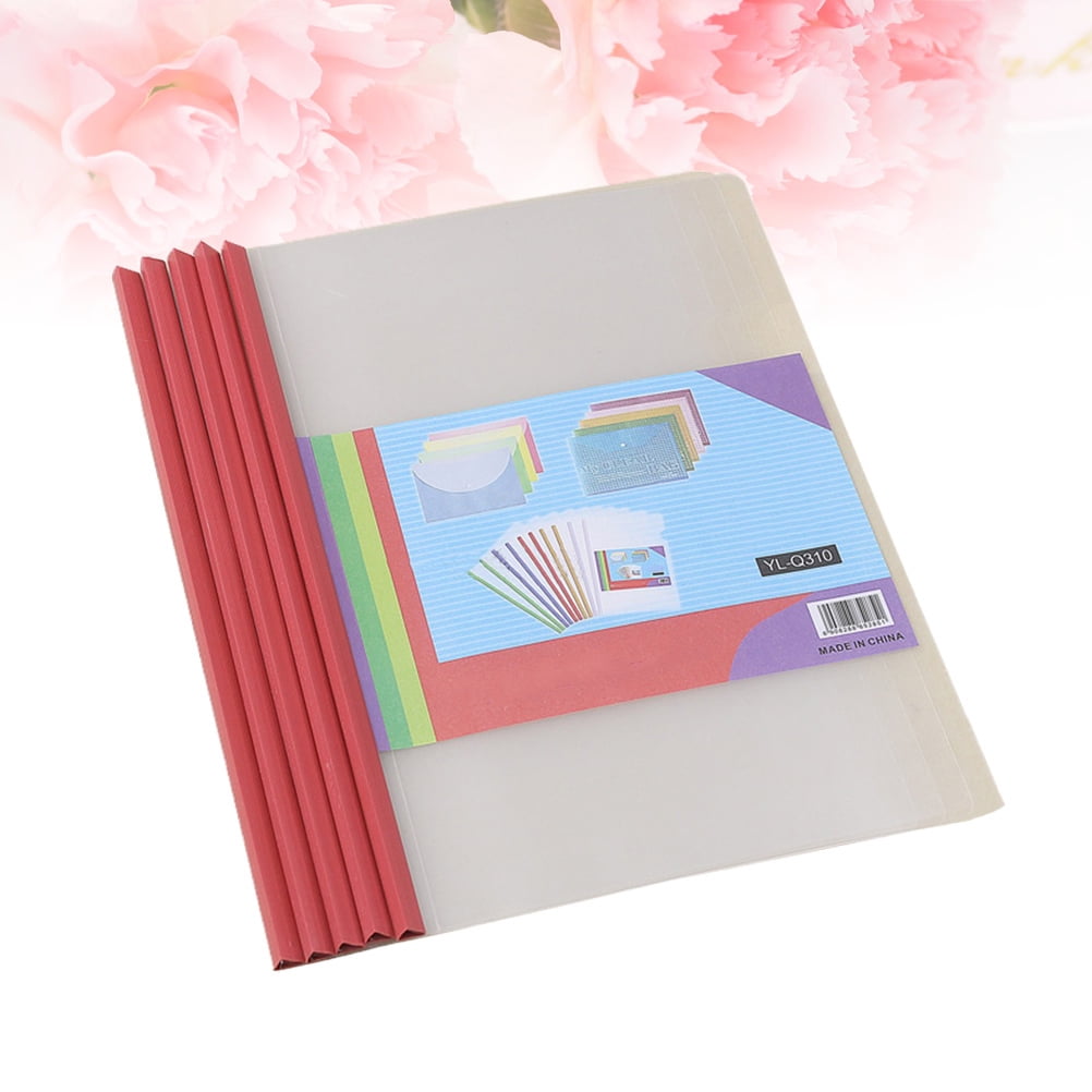 Minkissy 10Pcs Red Transparent File Folder Sliding Bar Holder for Paper ...